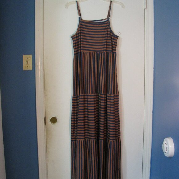 SHEIN | Dresses | Shein Maxi Dress Medium Nwot New Copper Rust And Blue ...